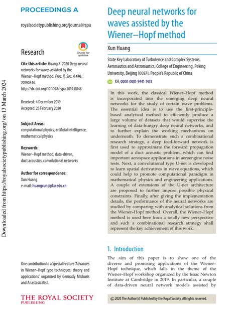 Huang 2020 Deep Neural Networks For Waves Assisted By The Wiener Hopf Method Pdf Inverse