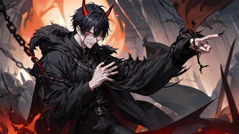 A Close Up Of A Person In A Black Coat With Horns Seaart Ai