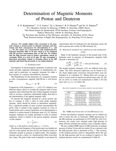 PDF Determination Of Magnetic Moments Of Proton And Deuteron