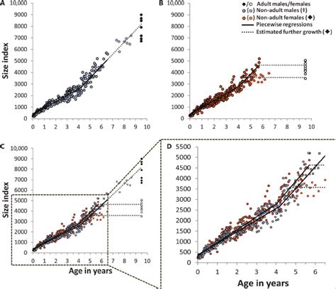 Sex Differences In Growth Rates Over Age A Male Body Size Index Download Scientific
