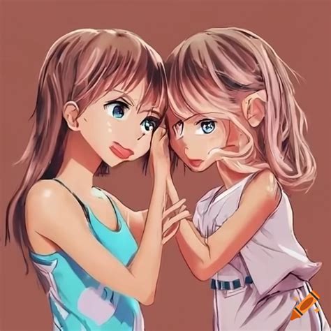 Two Anime Girl Best Friends