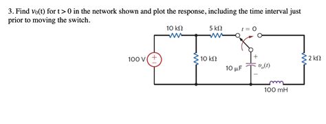 solved 3 find v0 t for t 0 in the network shown and plot