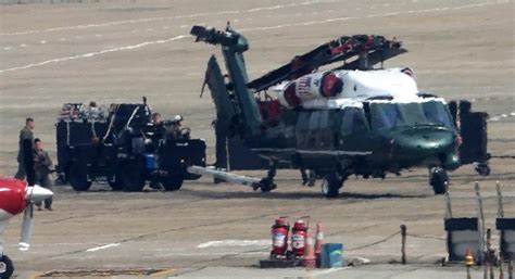 [서소문사진관] 미국 대통령 전용헬기 마린원 트럼프 보다 먼저 하노이 도착