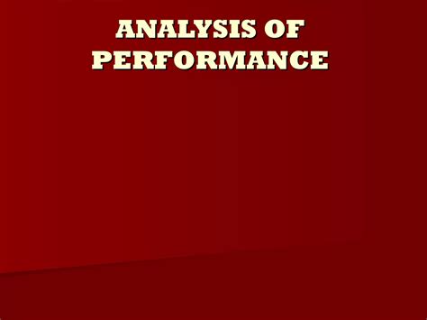Analysis Of Performance Ppt