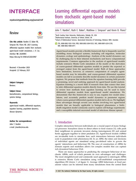 l0 learning differential equation models from stochastic agent based