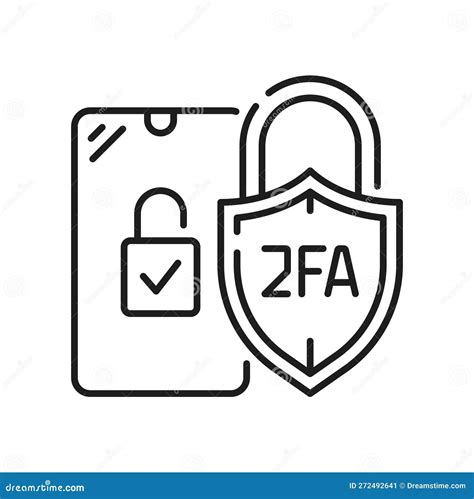 2fa two factor authentication icon shield padlock stock vector