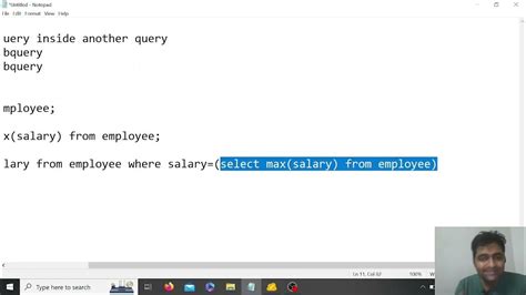 Sql Independent Subquery Youtube