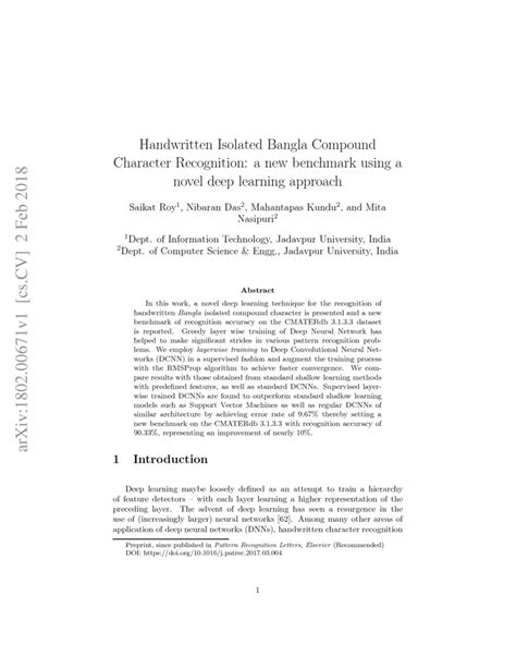 Handwritten Isolated Bangla Compound Character Recognition A New Benchmark Using A Novel Deep