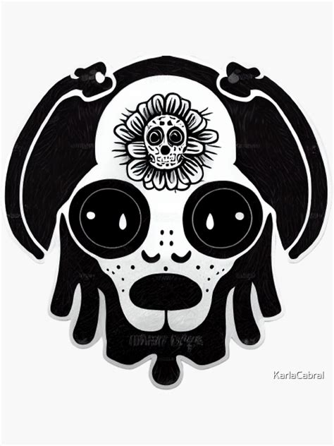 Sticker Day Of The Dead Sugar Skull Sugar Skull Dog Dog Skull