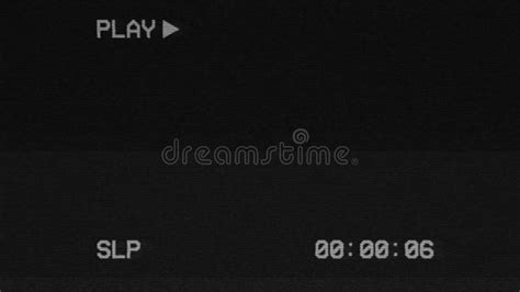 An Old Bad VHS Tape Playing Old Black Screen With PLAY Text And Timecode Stock Video Video Of
