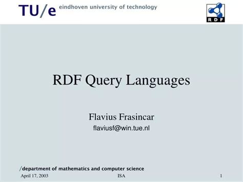 Ppt Rdf Query Languages Powerpoint Presentation Free Download Id