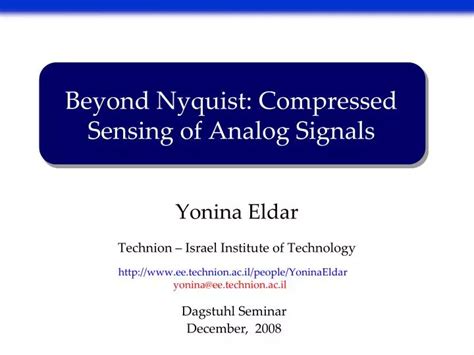 PPT Beyond Nyquist Compressed Sensing Of Analog Signals PowerPoint Presentation ID