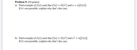 solved problem 9 [10 points] a find example of f x such