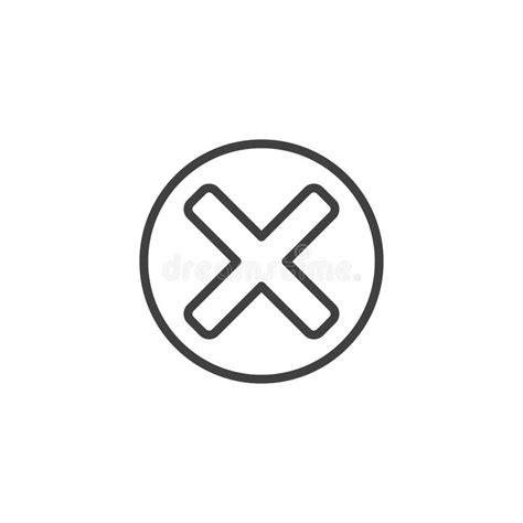 Cancel Button Line Icon Stock Illustration Illustration Of Editable
