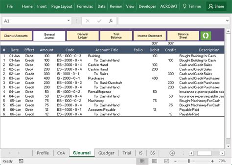 Excel Accounting System Template