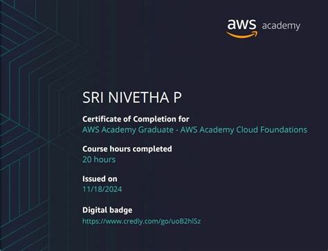 Srinivetha Pandikumar On Linkedin Awsacademy Cloudcomputing Aws