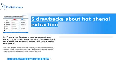 Lp1 5 Drawbacks About Hot Phenol Extraction