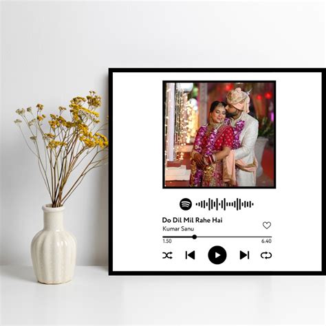 Spotify Plaque Frame White Colour With Scannable Code