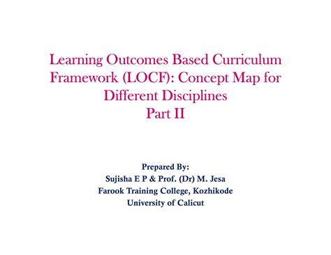 learning outcomes based curriculum framework locf concept map for