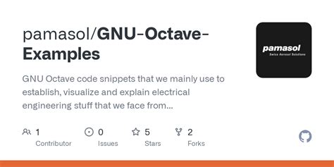 GitHub Pamasol GNU Octave Examples GNU Octave Code Snippets That We Mainly Use To Establish