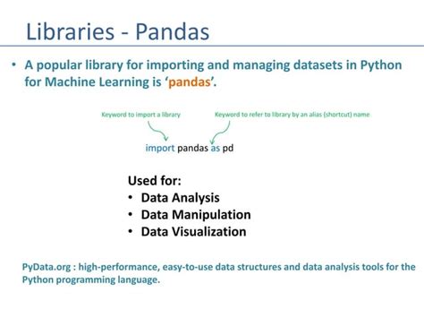 Python Numpy Pandas Matplot Machine Learning Libraries PPTX
