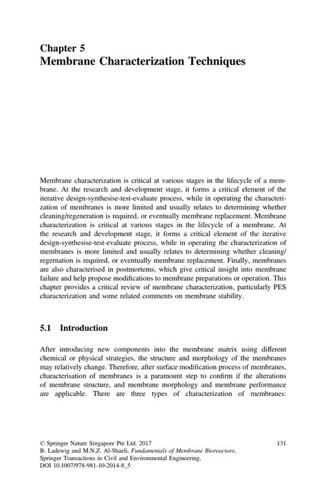 Pdf Membrane Characterization Techniques