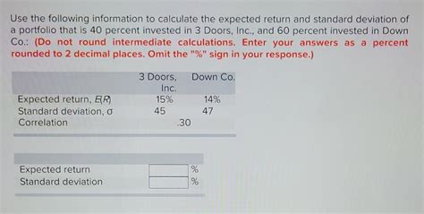 Solved Use The Following Information To Calculate The Chegg