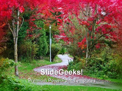 Winding Path Garden Powerpoint Templates And Powerpoint Backgrounds
