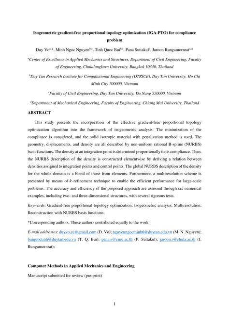 Pdf Isogeometric Gradient Free Proportional Topology Optimization Iga Pto For Compliance Problem