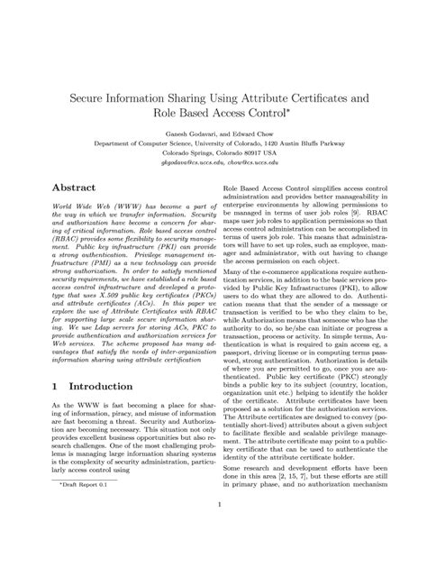 Fillable Online Secure Information Sharing Using Attribute Certificates