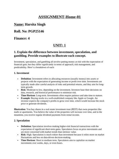 Assignment Finance Pdf