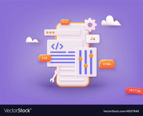 Mobile Application Development Process Smartphone Vector Image