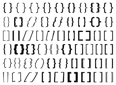 Premium Vector Black Brackets Elements Collection Set Of Black