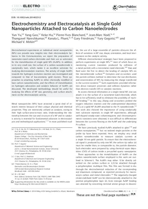 Pdf Electrochemistry And Electrocatalysis At Single Gold Nanoparticles Attached To Carbon