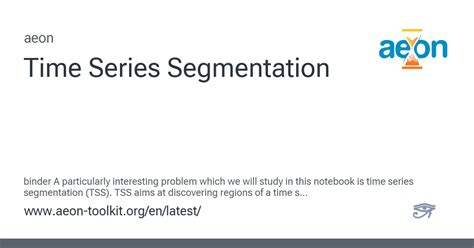 Time Series Segmentation Aeon 110 Documentation