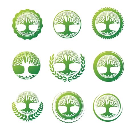 Premium Vector Tree Icon And Label Vector
