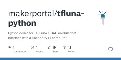 Github Makerportaltfluna Python Python Codes For Tf Luna Lidar