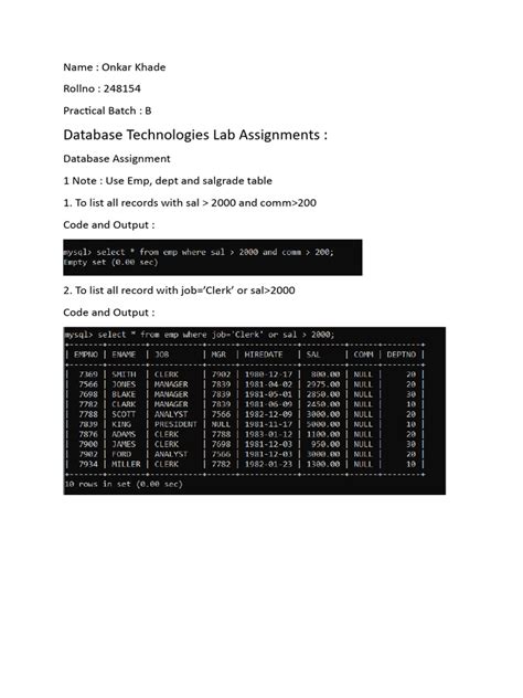 248154onkar Khade Database Technologies Lab Assignments Pdf