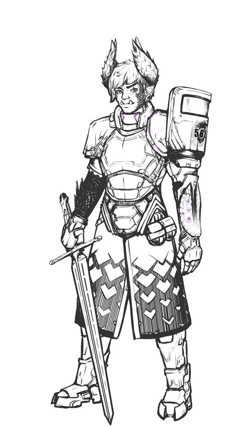 Artstation Shadowrun Drake Ink Style