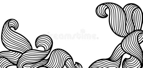 Background With Wave Line Curls Monochrome Stripes Black And White Texture Wavy Abstract Hair