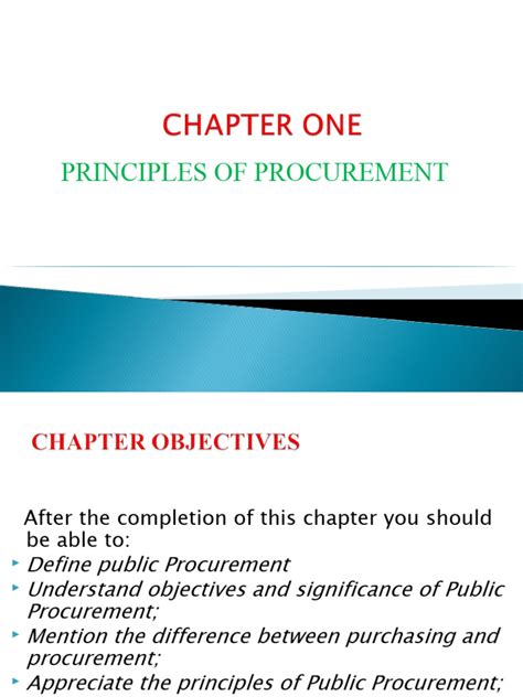 Chapter 1 To 3 Of Public Procurement Pdf Procurement