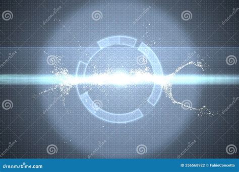 Abstract Sci Fi Intro Background With Circle And Horizontal Energy Bar Abstract Sci Fi Intro Background With Circle And Horizontal Energy Bar