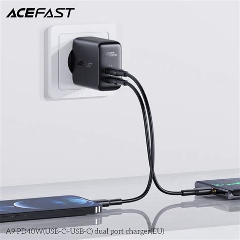 Sạc Acefast Pd3 0 40w 2 Cổng Usb C Eu A9
