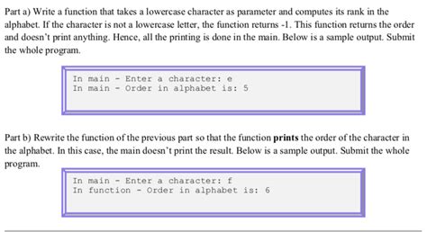 Solved Part A Write A Function That Takes A Lowercase