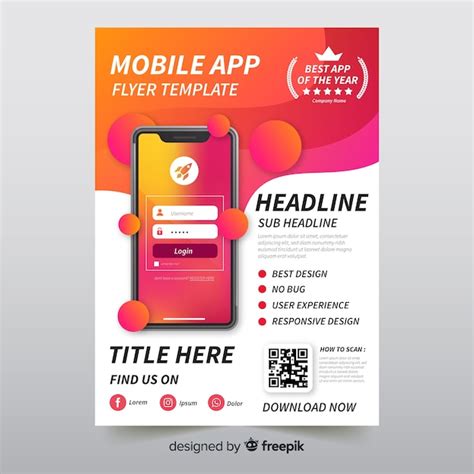 Free Vector Mobile App Brochure Template