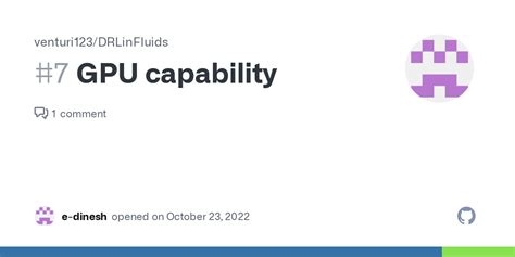 Gpu Capability · Issue 7 · Venturi123drlinfluids · Github
