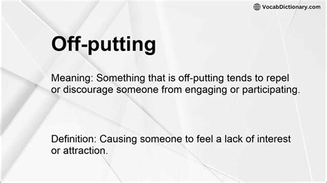 Off Putting Meaning Youtube