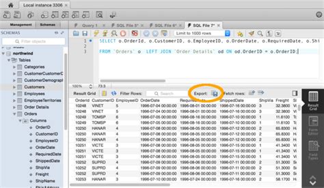 How To Export The Results Of A Query Using MySQL Workbench