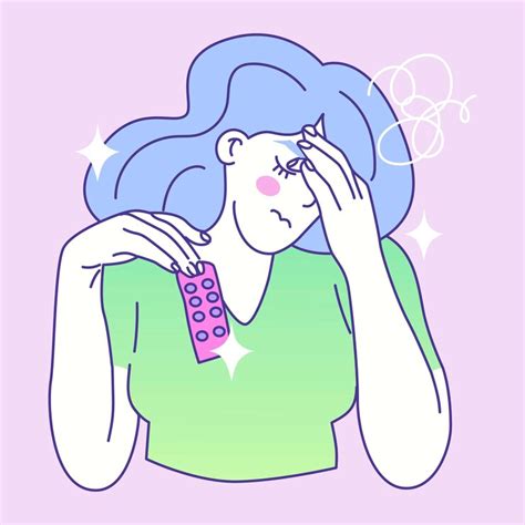 Premium Vector The Girl Rubs Her Face With Her Hand Because Of Fatigue And Headache Holds A