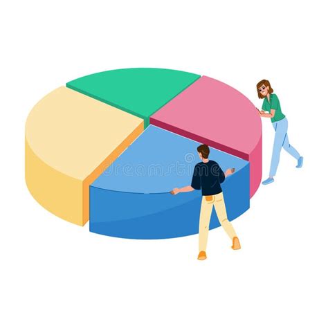 Business People Working Together Pushing Pie Chart Pieces Analyzing